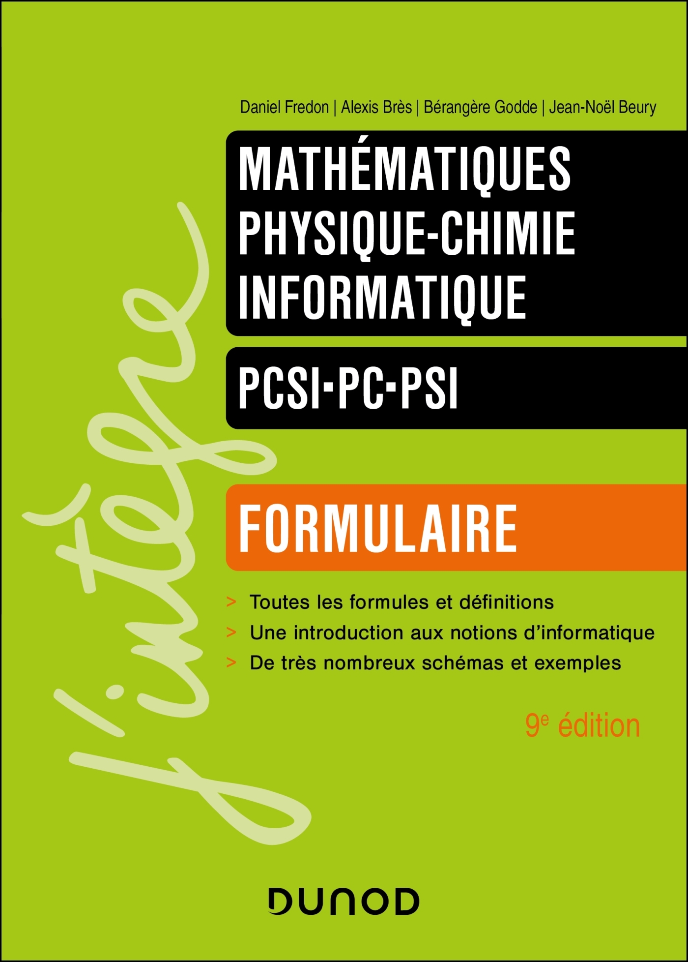 Formulaire PCSI-PC-PSI - Mathématiques - Physique-chimie - Informatique - Livre et ebook Maths ...